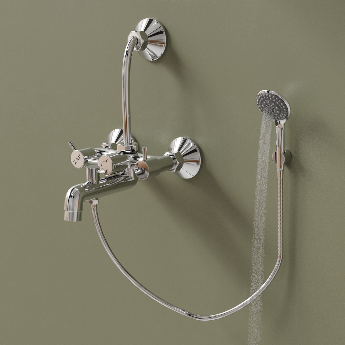 Buy Elixir Series 100% High Grade Brass 3 in 1 Wall Mixer with Crutch ...